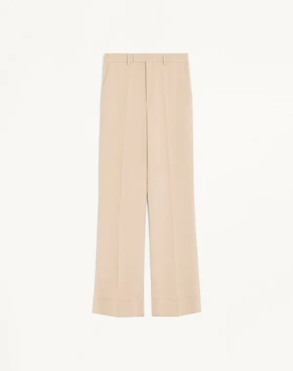 Valentino Garavani Diagonal Wool Trousers - Light Grey