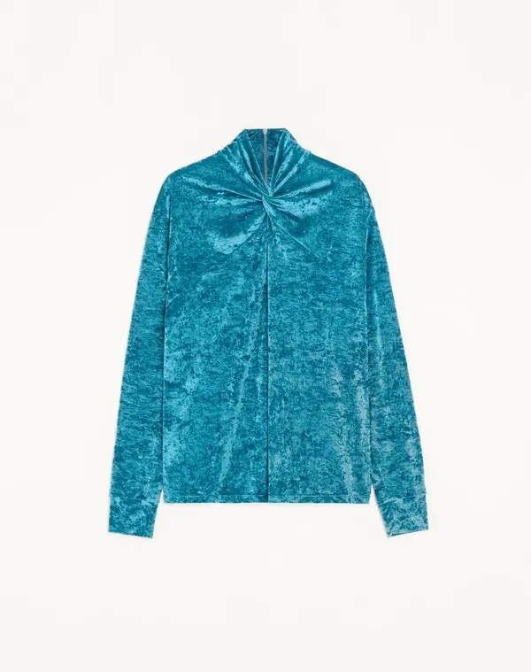 Valentino Garavani Stretch Chenille Top With Knot At The Neck