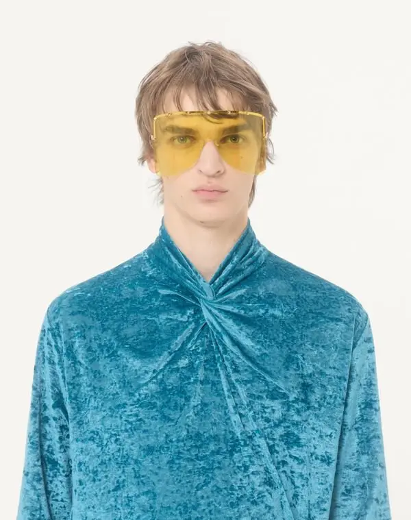 Valentino Garavani Stretch Chenille Top With Knot At The Neck