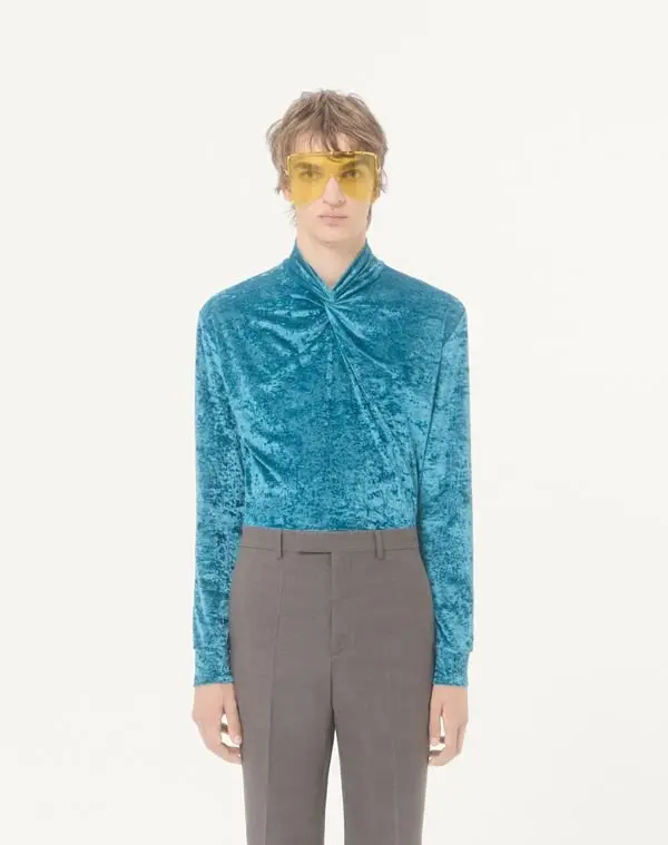 Valentino Garavani Stretch Chenille Top With Knot At The Neck