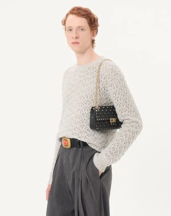 Valentino Garavani Wool And Cashmere Jumper With Metallic V Detail