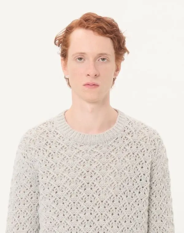 Valentino Garavani Wool And Cashmere Jumper With Metallic V Detail