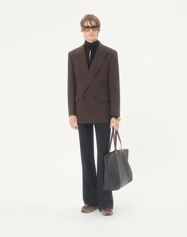 Valentino Garavani Wool Jumper With Scarf Collar And Vlogo Embroidery