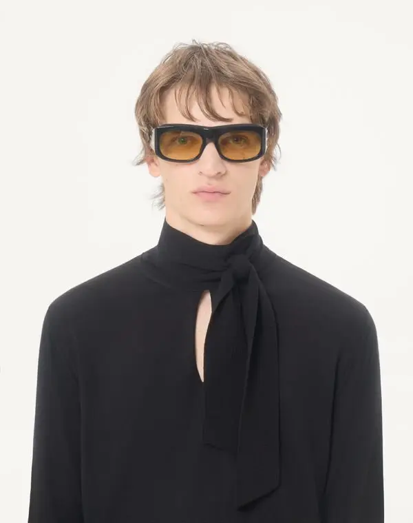 Valentino Garavani Wool Jumper With Scarf Collar And Vlogo Embroidery