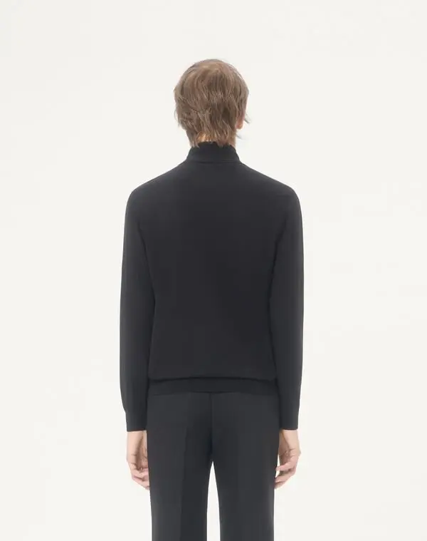 Valentino Garavani Wool Jumper With Scarf Collar And Vlogo Embroidery