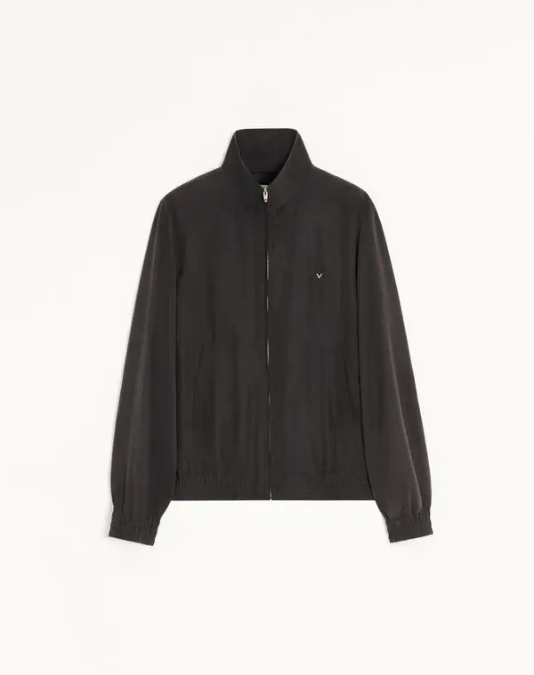 Valentino Garavani Washed Silk Jacket With Metallic V Detail