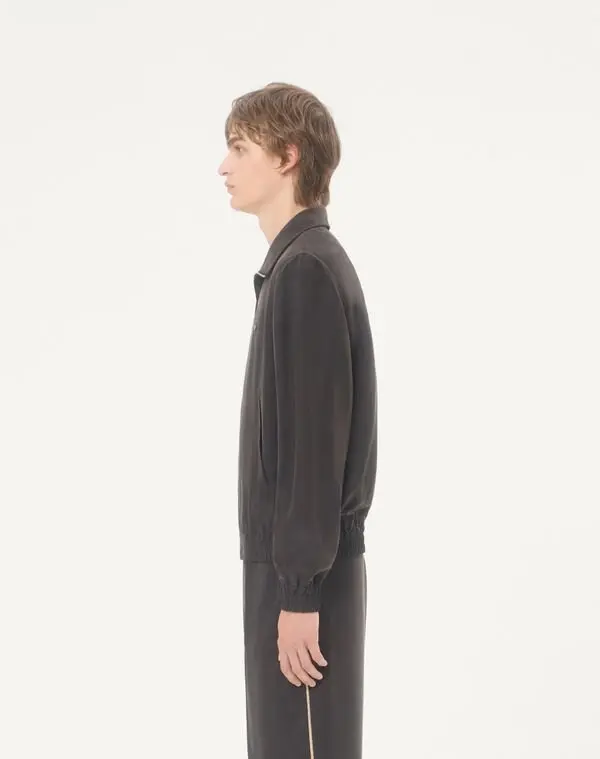 Valentino Garavani Washed Silk Jacket With Metallic V Detail