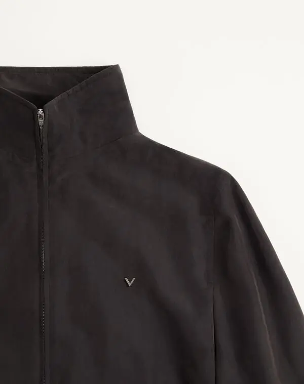 Valentino Garavani Washed Silk Jacket With Metallic V Detail