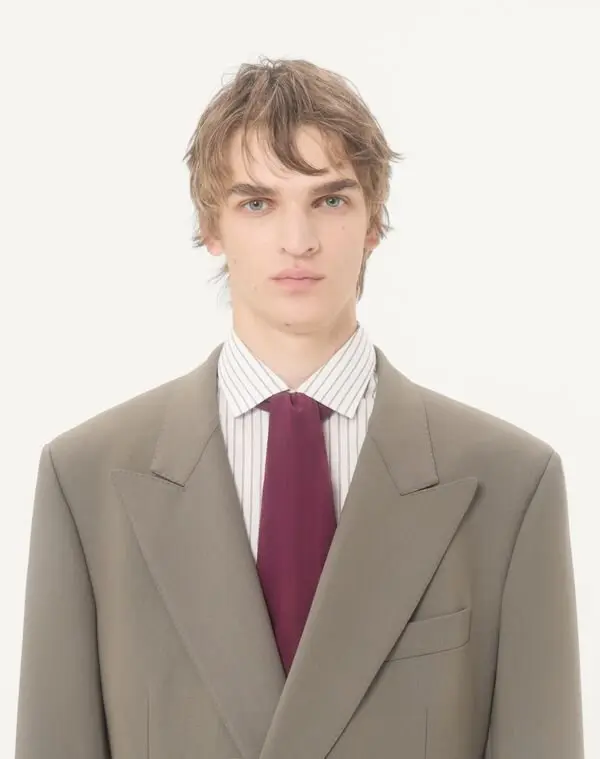 Valentino Garavani Double-breasted Lightweight Wool Coat With Knot