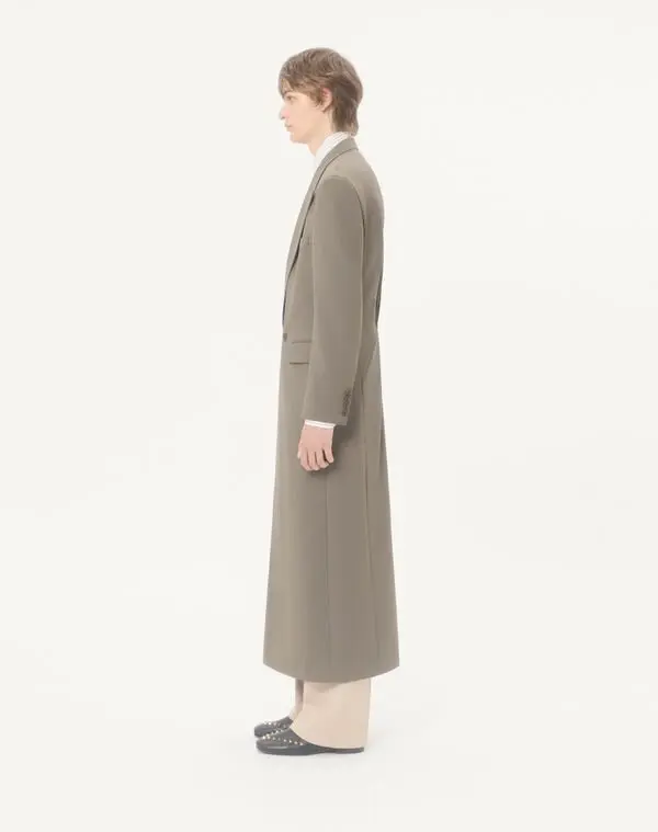 Valentino Garavani Double-breasted Lightweight Wool Coat With Knot