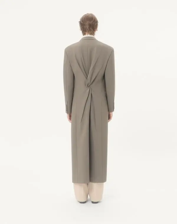 Valentino Garavani Double-breasted Lightweight Wool Coat With Knot