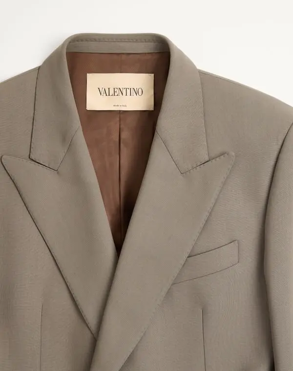 Valentino Garavani Double-breasted Lightweight Wool Coat With Knot