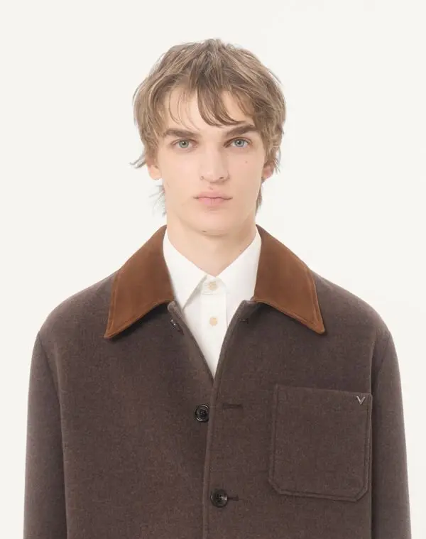 Valentino Garavani Long-sleeved Cotton Poplin Shirt With Embroidered Butterfly Patch