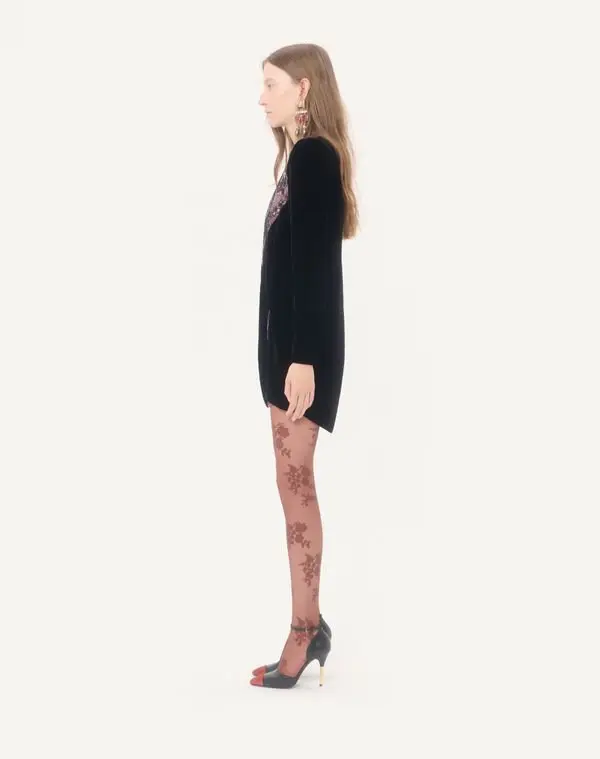 Valentino Garavani Short Velvet Dress With Lace
