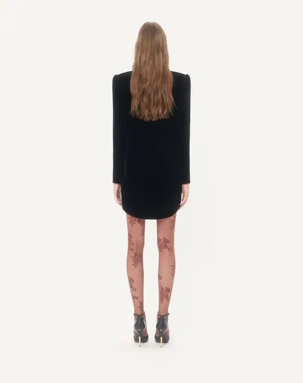 Valentino Garavani Short Velvet Dress With Lace