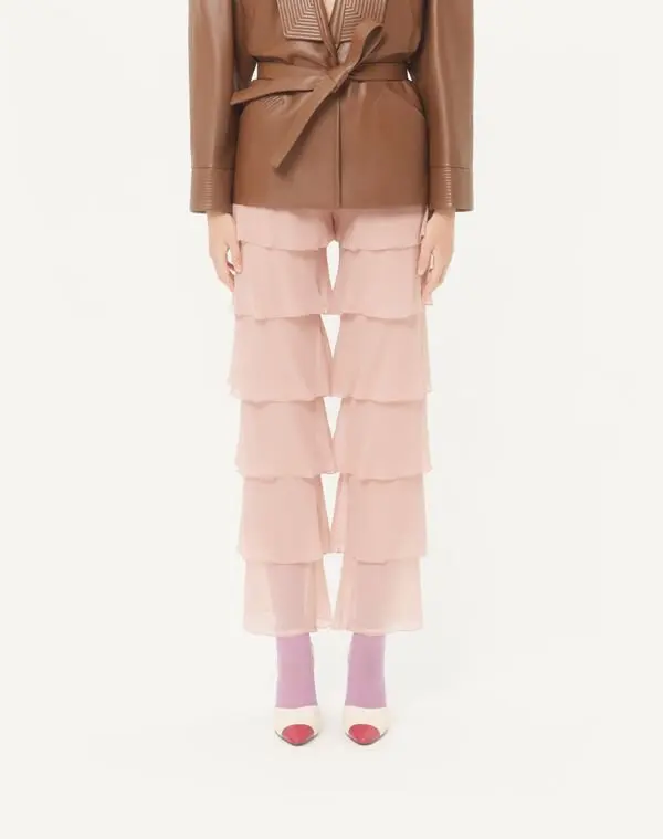 Valentino Garavani Light Georgette Trousers - Pink