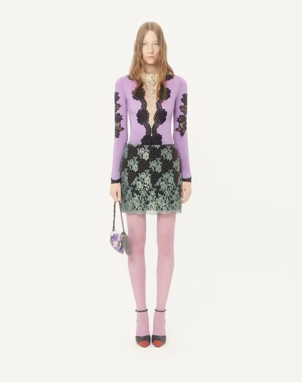 Valentino Garavani Short Lace Skirt