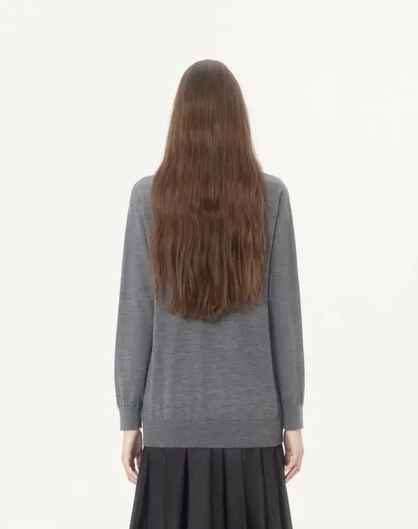 Valentino Garavani Wool Jumper With Scarf - Grey