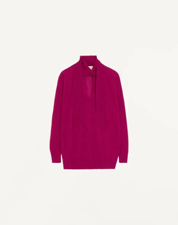 Valentino Garavani Wool Jumper With Scarf - Raspberry