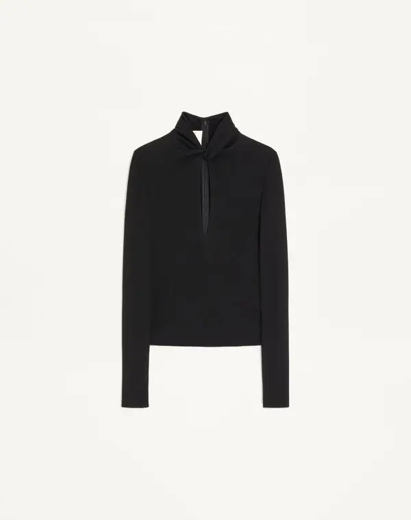 Valentino Garavani Crepe Jersey Top - Black
