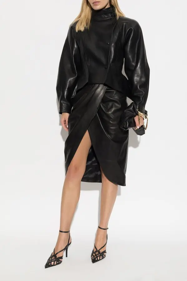 Balmain Leather Peplum Jacket