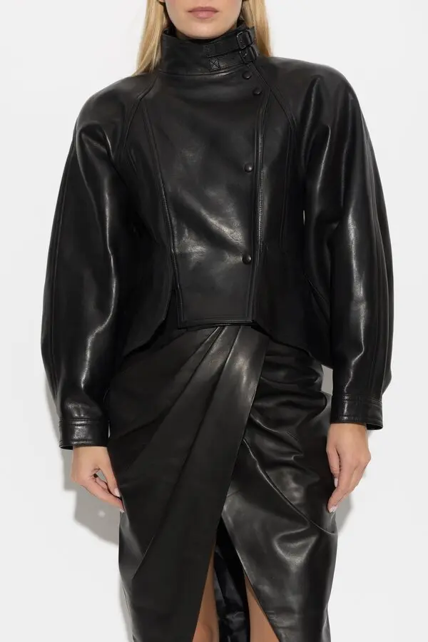 Balmain Leather Peplum Jacket
