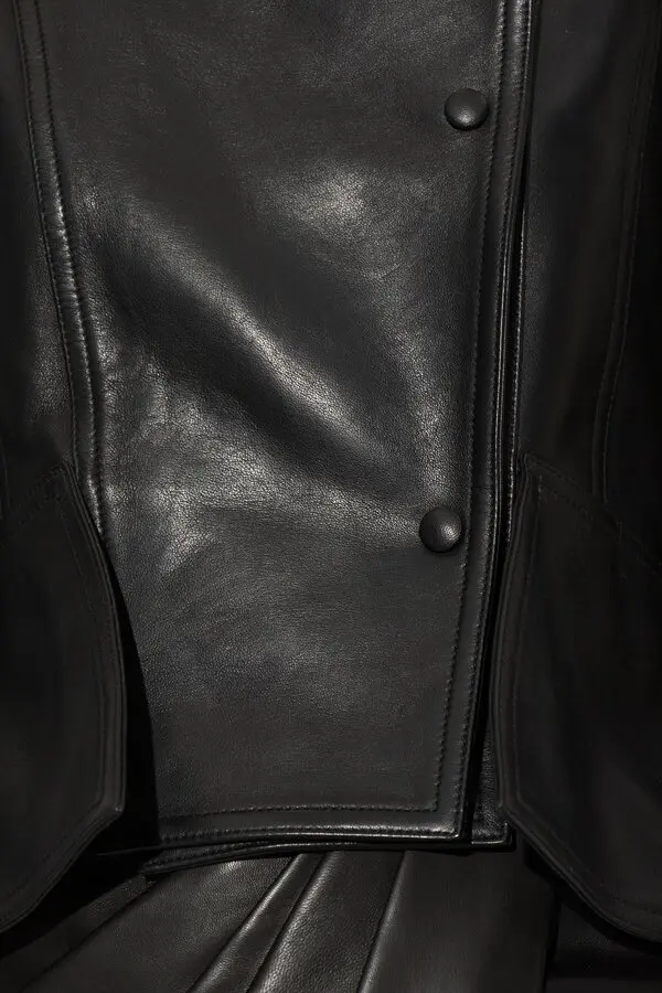 Balmain Leather Peplum Jacket