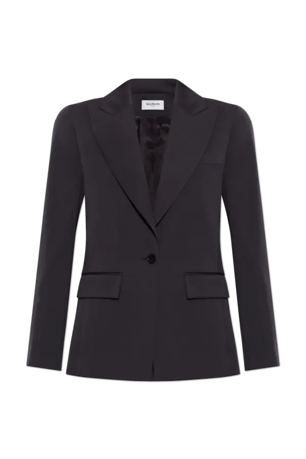 Balmain Wool Blazer With Single Vent - Grey