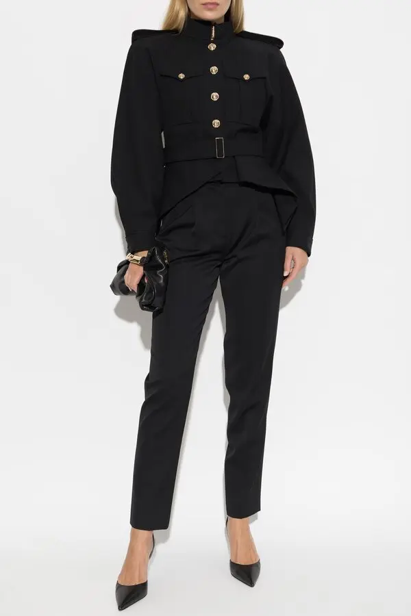 Balmain Wool Pleated Trousers
