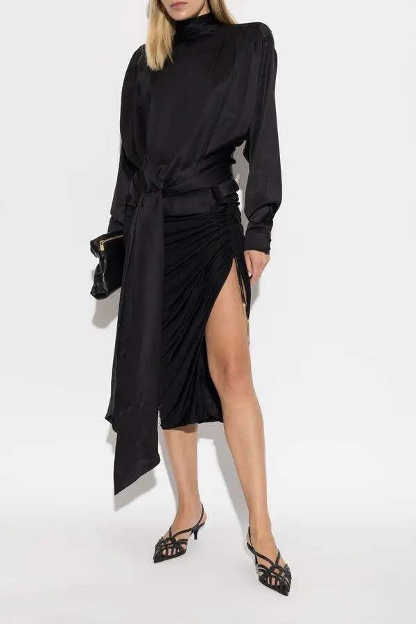 Balmain Silk Shirt With Asymmetric Cut