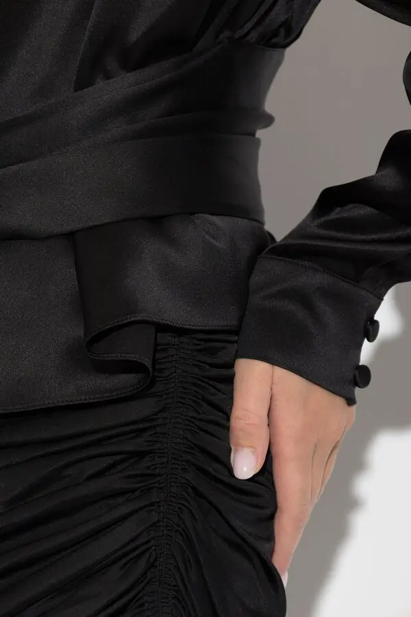 Balmain Silk Shirt With Asymmetric Cut