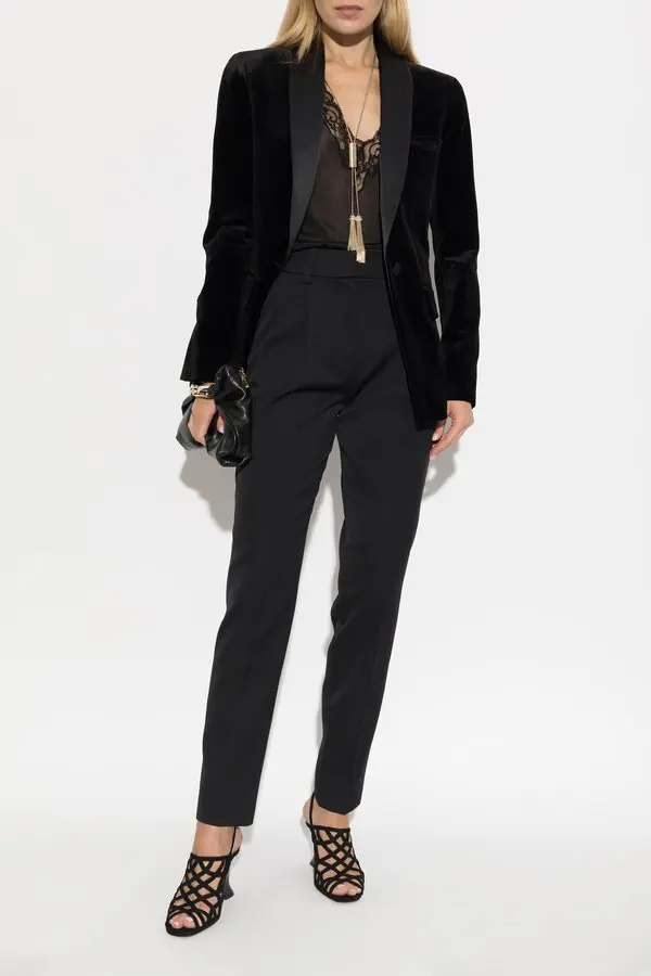 Balmain Velvet Blazer With A Single Vent