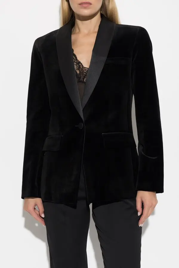 Balmain Velvet Blazer With A Single Vent