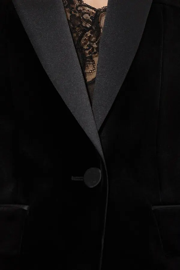 Balmain Velvet Blazer With A Single Vent