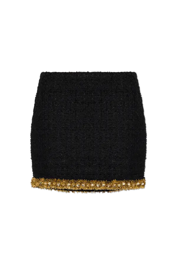Balmain Tweed Skirt With Appliqués