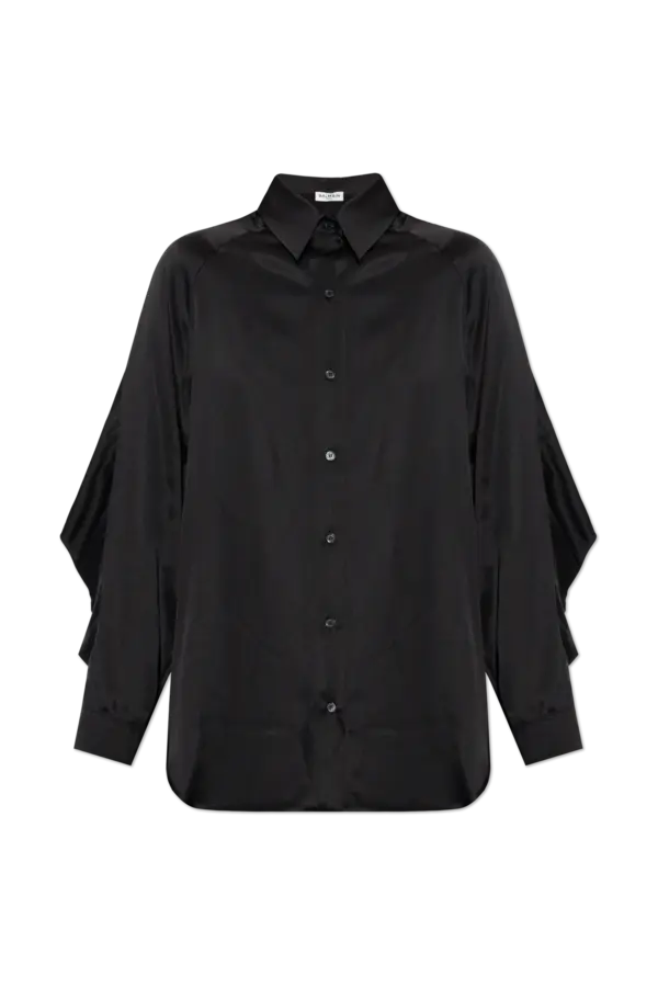 Balmain Oversized Silk Shirt - Black