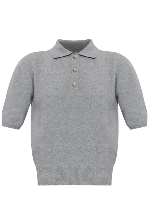 Balmain Wool Polo Shirt With Short Sleeves