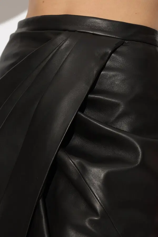 Balmain Leather Pleated Skirt
