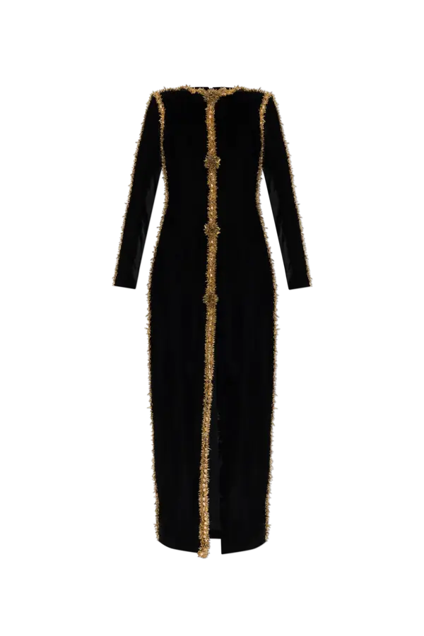 Balmain Long Dress With Appliqués