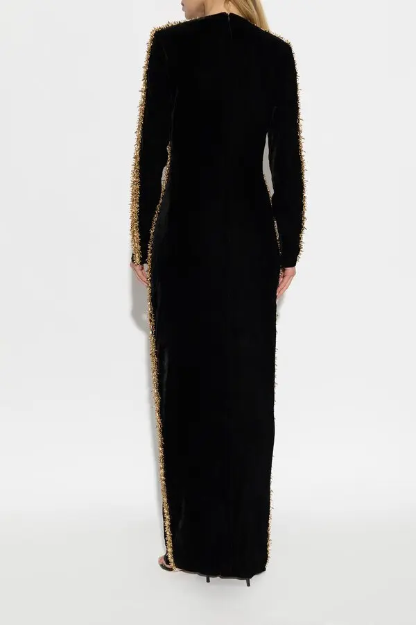 Balmain Long Dress With Appliqués