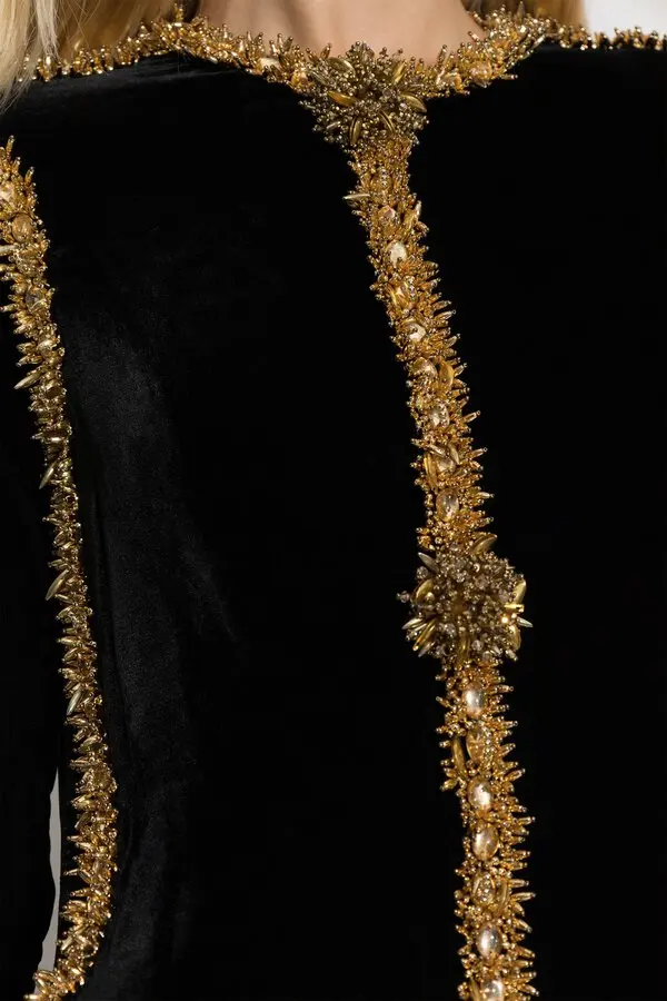 Balmain Long Dress With Appliqués