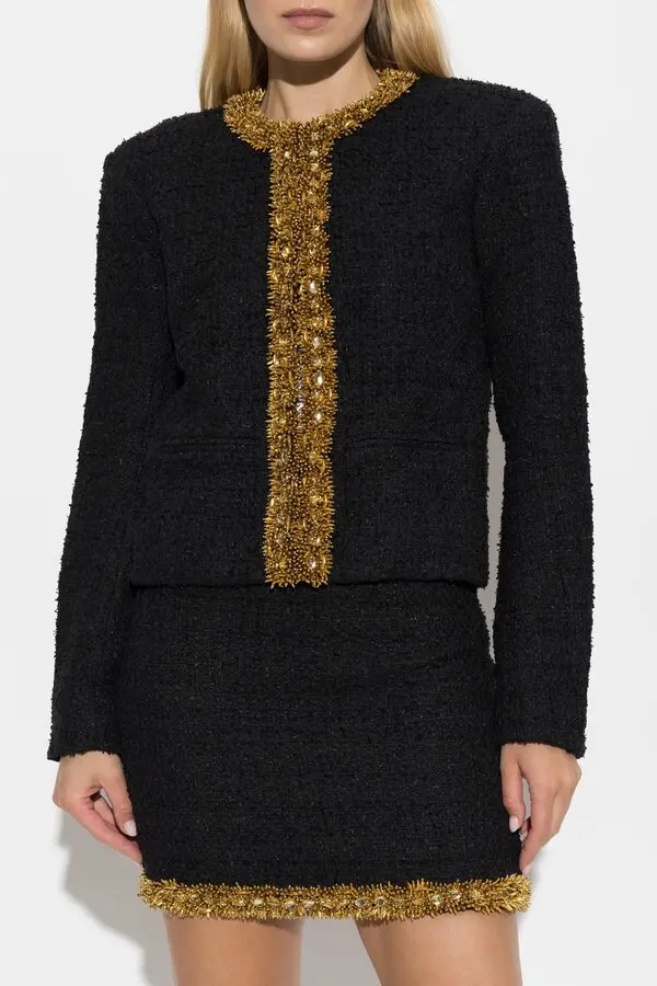 Balmain Tweed Blazer With Appliqués