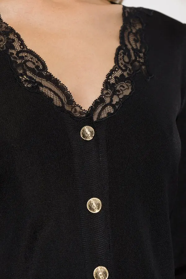 Balmain Cardigan With Lace Trim