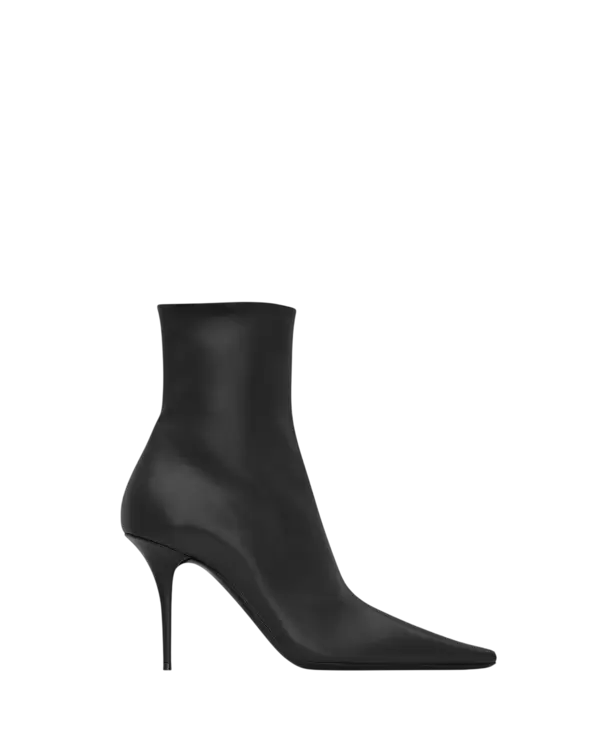 Saint Laurent Ashley Booties In Smooth Leather - Black