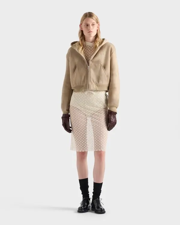 Prada Hooded Shearling Jacket - Rope