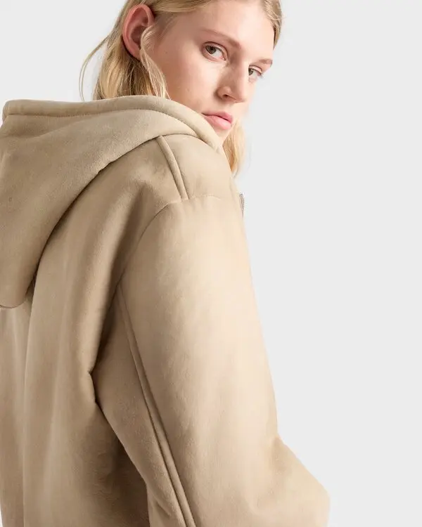 Prada Hooded Shearling Jacket - Rope