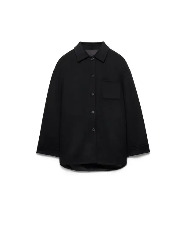 Prada Reversible Double Cashwool And Re-nylon Caban Jacket