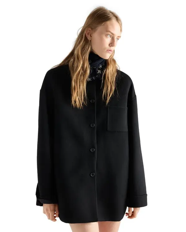 Prada Reversible Double Cashwool And Re-nylon Caban Jacket