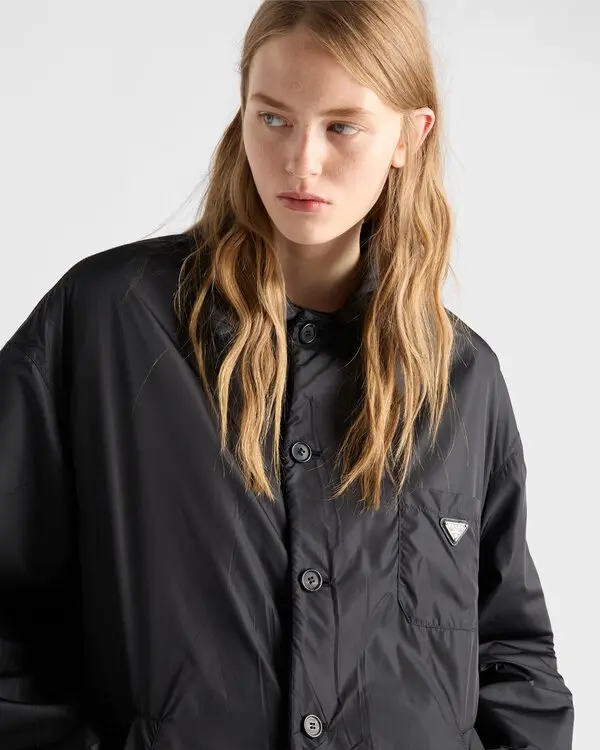 Prada Reversible Double Cashwool And Re-nylon Caban Jacket - Ebony