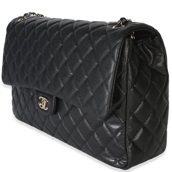 Chanel 24c Quilted Caviar Maxi Xxl Travel Flap Bag